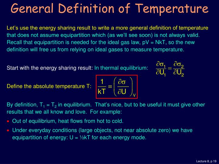 PPT - Lecture 8 The Second Law of Thermodynamics; Energy Exchange ...
