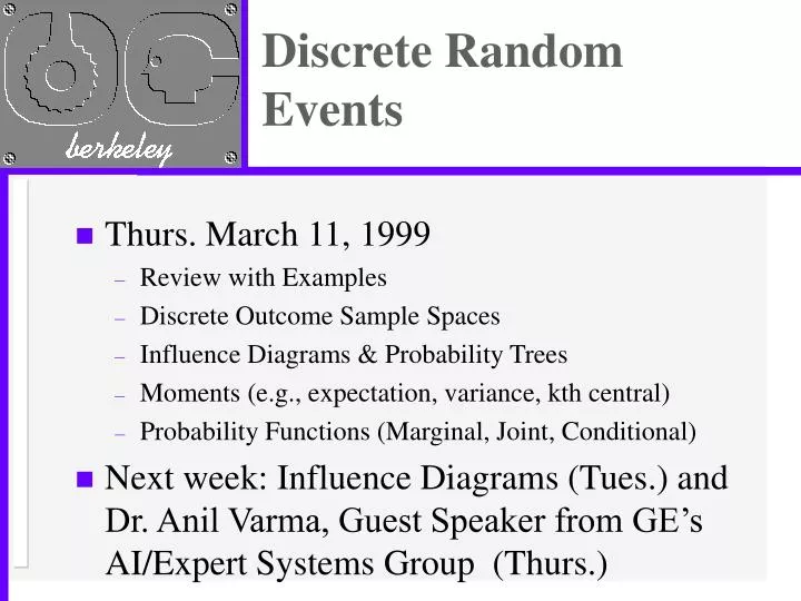 PPT - Discrete Random Events PowerPoint Presentation, free download ...