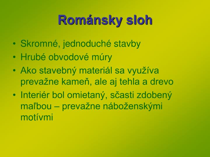 PPT - umelecké slohy v architektúre PowerPoint Presentation - ID:3913790