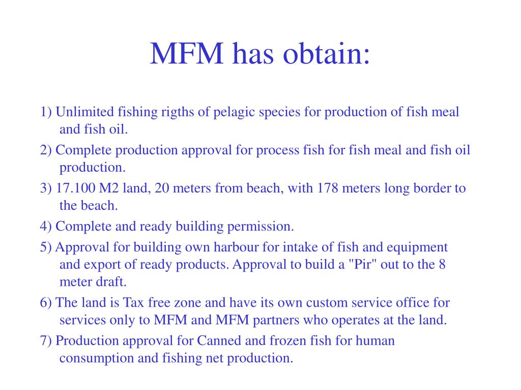 PPT - MFM Mauritania Fish Meal Sarl PowerPoint Presentation, free ...