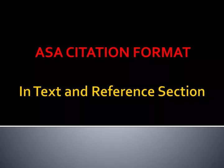PPT - In Text and Reference Section PowerPoint Presentation, free ...