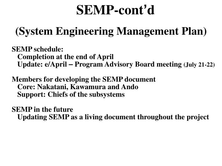 PPT - SEMP PowerPoint Presentation - ID:3914324