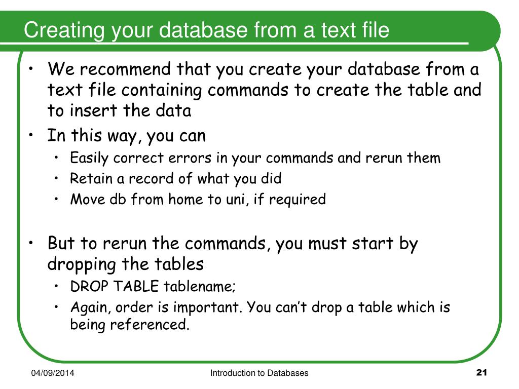 Ppt F27db Introduction To Database Systems Lecture 2 Using Relational Databases Powerpoint 5365