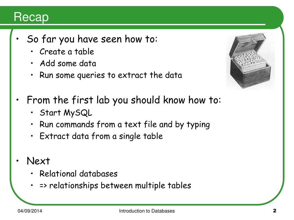 Ppt F27db Introduction To Database Systems Lecture 2 Using Relational Databases Powerpoint