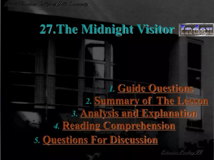 PPT - 27.The Midnight Visitor PowerPoint Presentation, free download ...
