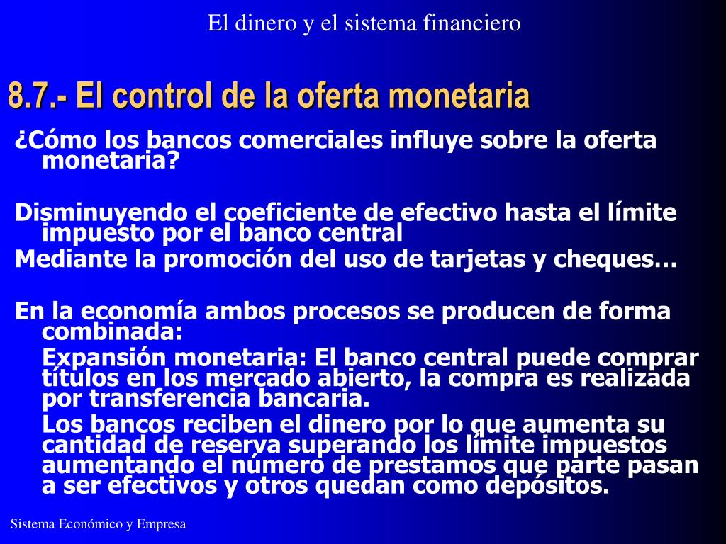 PPT - TEMA 8 El dinero y el sistema financiero PowerPoint Presentation ...