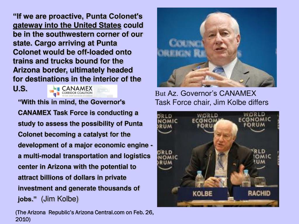 PPT - NAFTA’s CANAMEX superhighway toll road: good sense for Arizona ...