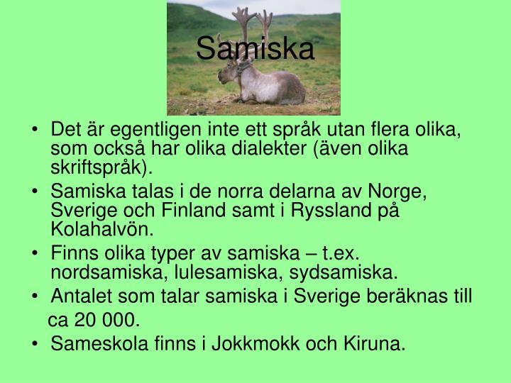 PPT - Minoritetsspråken i Sverige PowerPoint Presentation - ID:3917635