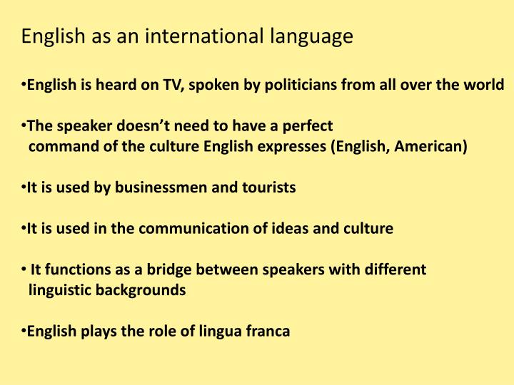 PPT - Global English English as an International Language PowerPoint ...