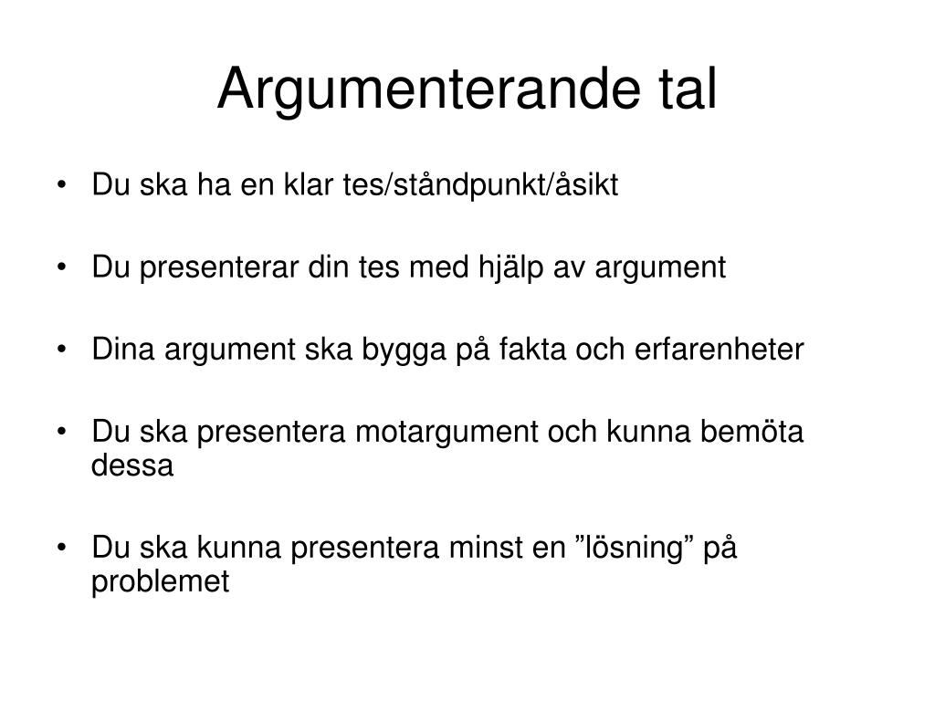 PPT - Retorik Konsten att tala Hur håller man ett bra argumenterande ...