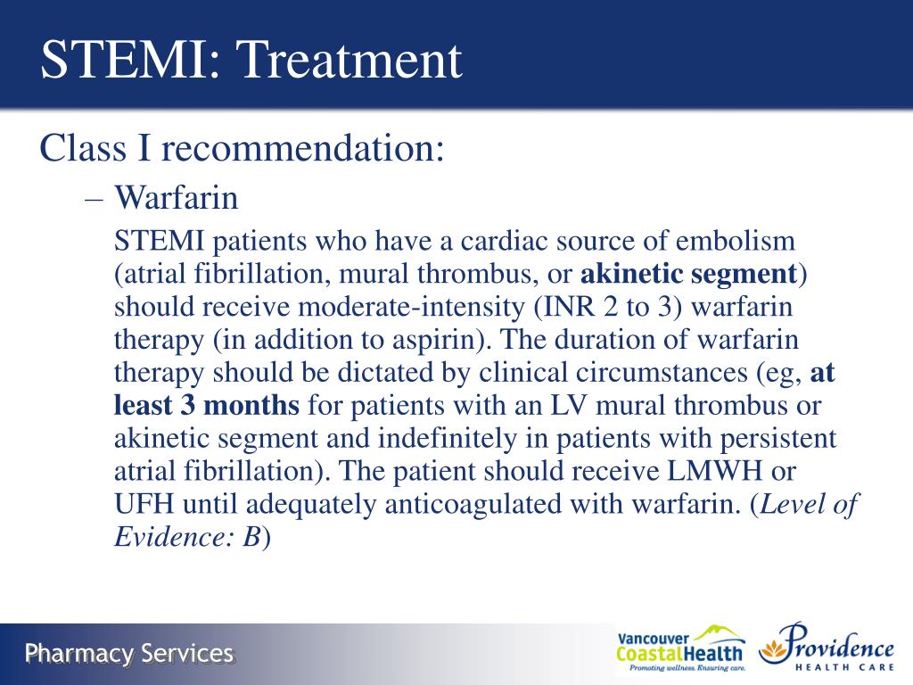 PPT - Anticoagulation in Post-STEMI Era: Role of Warfarin for Wall ...
