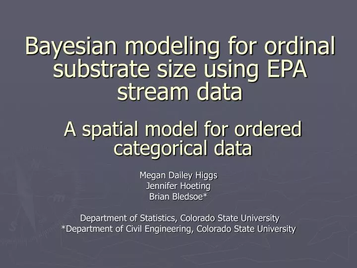 PPT - Bayesian modeling for ordinal substrate size using EPA stream ...