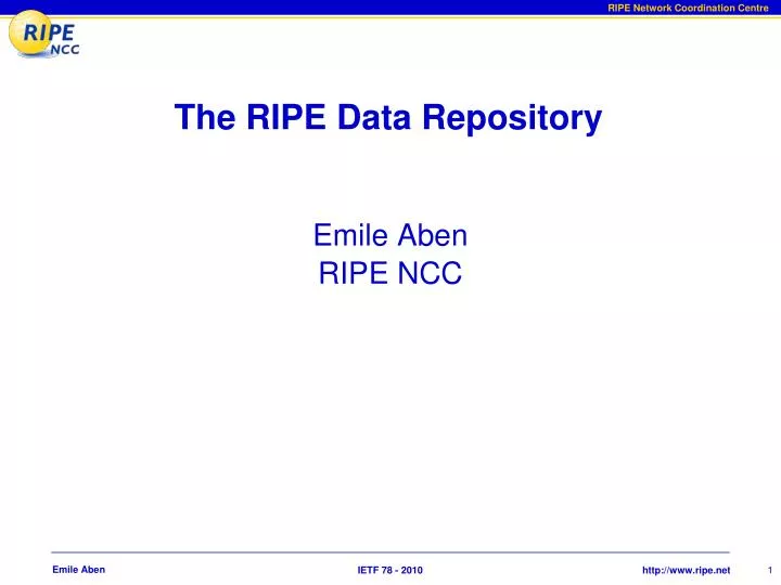 PPT - The RIPE Data Repository PowerPoint Presentation, free download ...