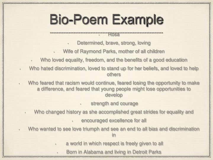 PPT - Bio Poem PowerPoint Presentation - ID:3922666