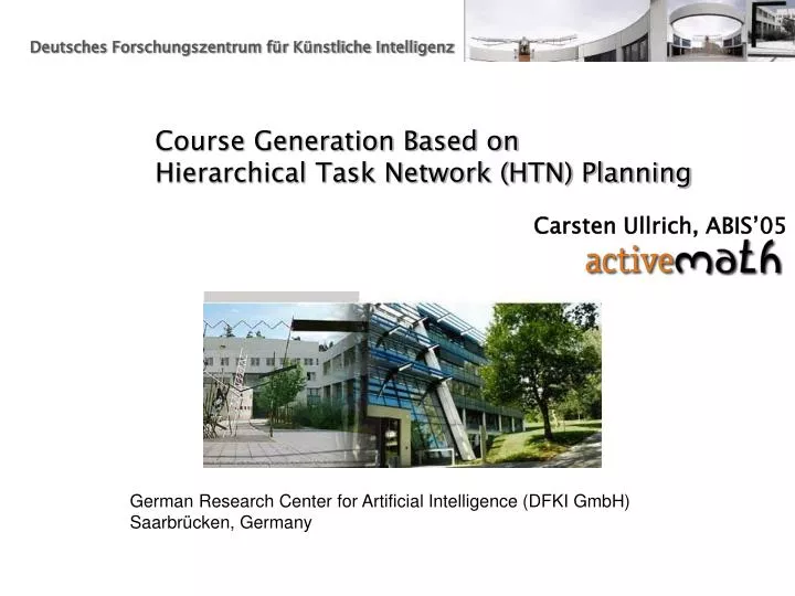 PPT - Course Generation Based on Hierarchical Task Network (HTN) Planning PowerPoint ...