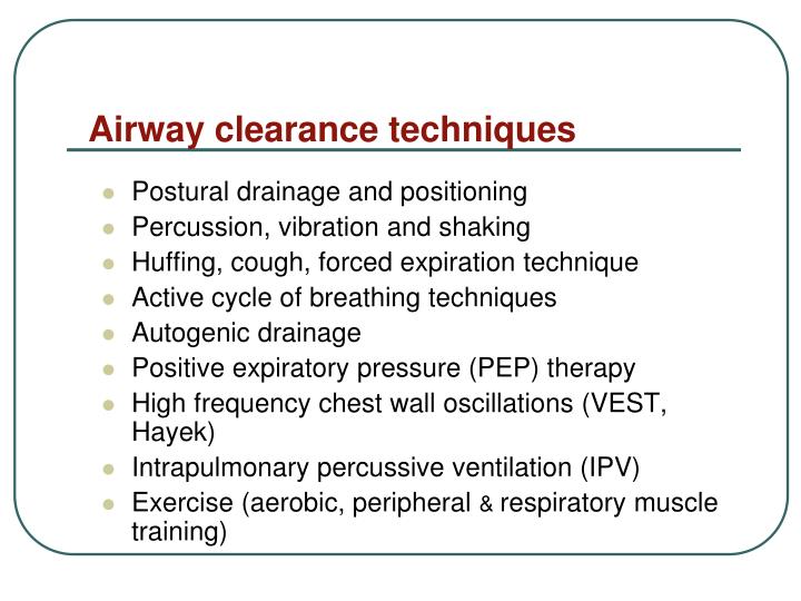 PPT - Pulmonary rehabilitation in a patient with disturbed airway ...