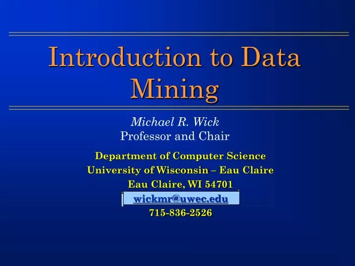PPT - Introduction to Data Mining PowerPoint Presentation, free ...