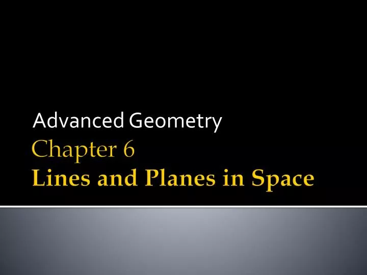 PPT - Chapter 6 Lines and Planes in Space PowerPoint Presentation, free ...