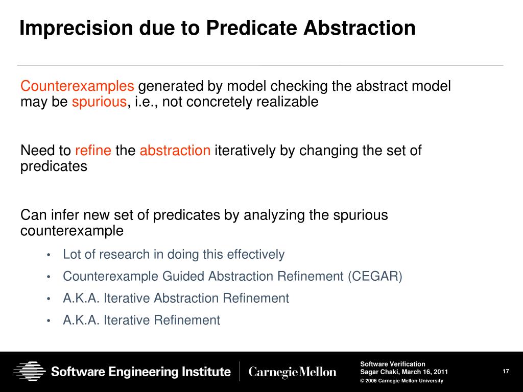Ppt Software Verification Using Predicate Abstraction And Iterative Refinement Part 1 3319