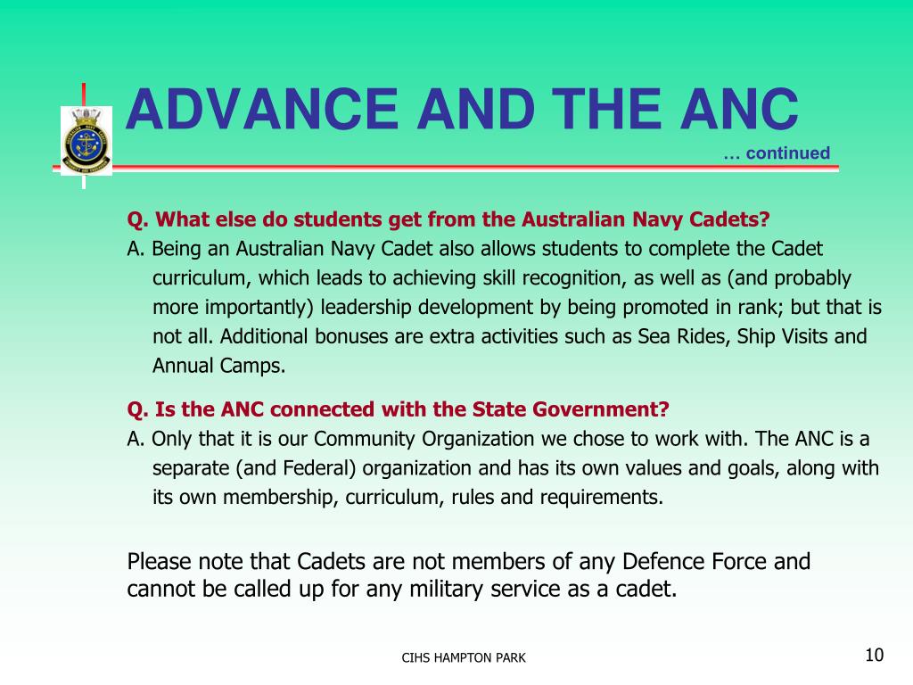 PPT - AUSTRALIAN NAVY CADETS CIHS Hampton Park PowerPoint Presentation ...