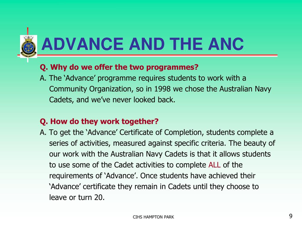 PPT - AUSTRALIAN NAVY CADETS CIHS Hampton Park PowerPoint Presentation ...