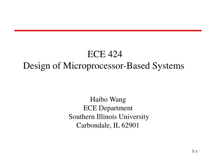 PPT - ECE 424 Design of Microprocessor-Based Systems PowerPoint ...
