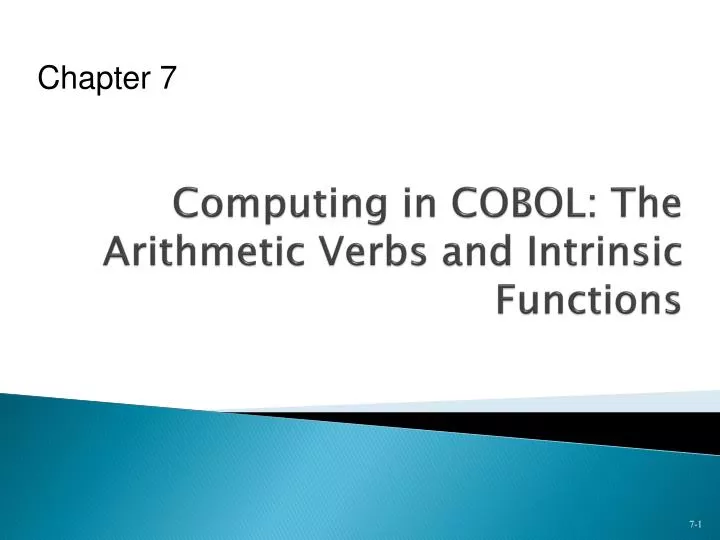 Ppt Computing In Cobol The Arithmetic Verbs And Intrinsic Functions Powerpoint Presentation