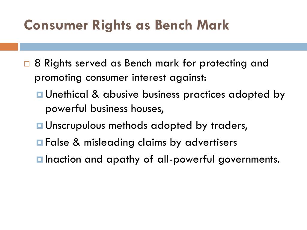 PPT - CONSUMER ADVOCACY & THE 8 CONSUMER RIGHTS PowerPoint Presentation ...