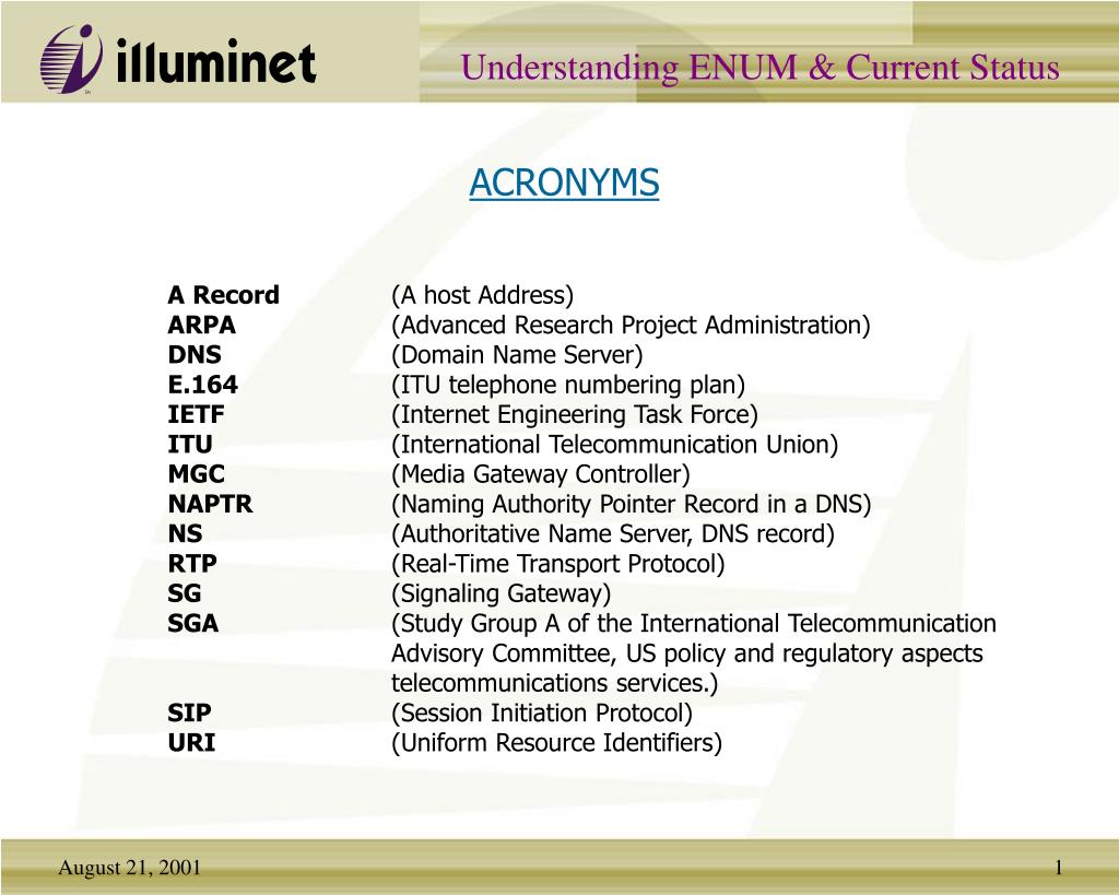 PPT - Understanding ENUM & Current Status PowerPoint Presentation - ID ...