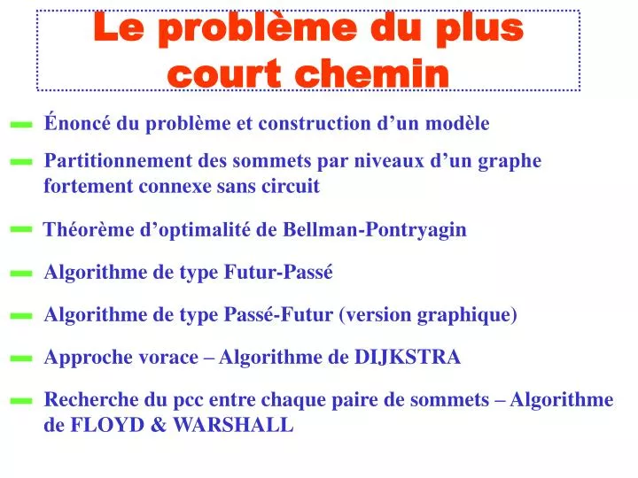 PPT - Le problème du plus court chemin PowerPoint Presentation, free ...