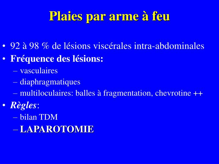 PPT - Plaies pénétrantes thoraco-abdominales de l’adulte PowerPoint ...