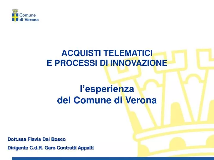 PPT - ACQUISTI TELEMATICI E PROCESSI DI INNOVAZIONE PowerPoint ...