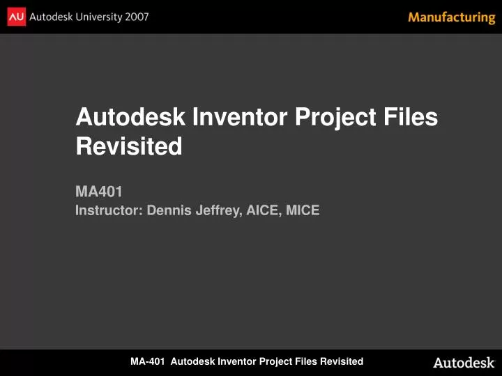 Ppt Autodesk Inventor Project Files Revisited Powerpoint Presentation