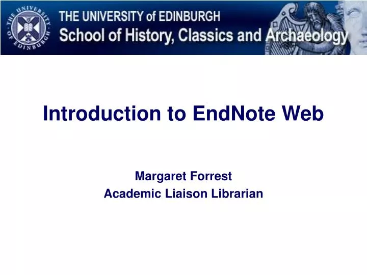 PPT - Introduction to EndNote Web PowerPoint Presentation, free ...