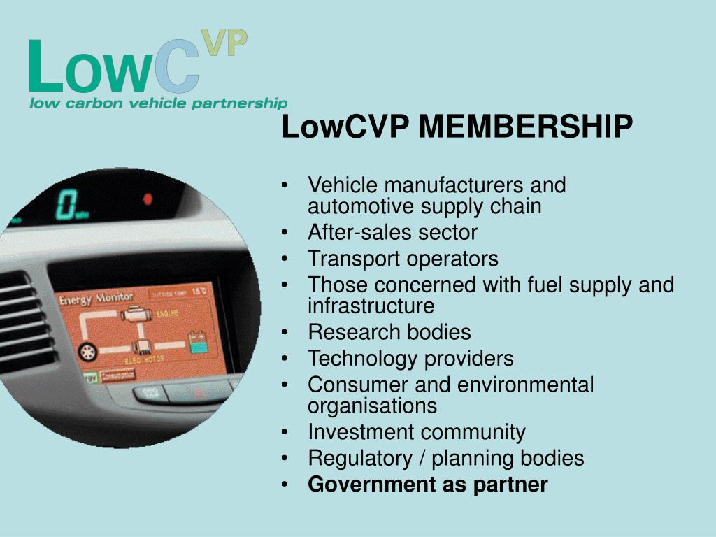 PPT - LOW CARBON VEHICLE PARTNERSHIP Promoting the shift to clean low ...