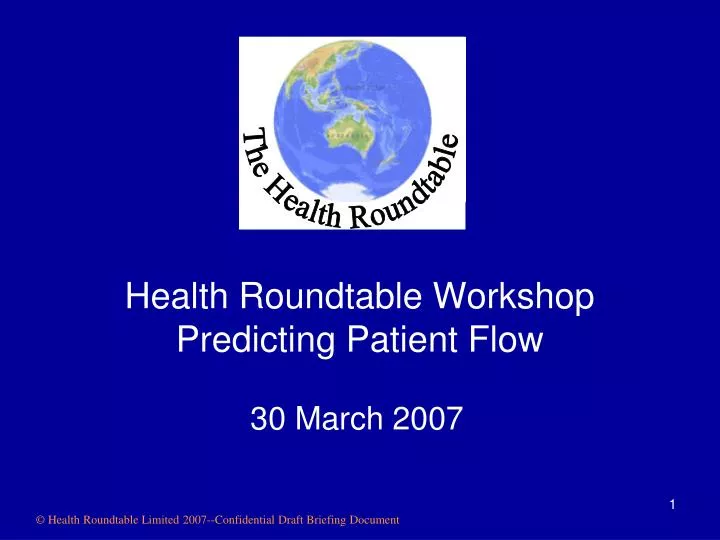 PPT - Health Roundtable Workshop Predicting Patient Flow PowerPoint ...