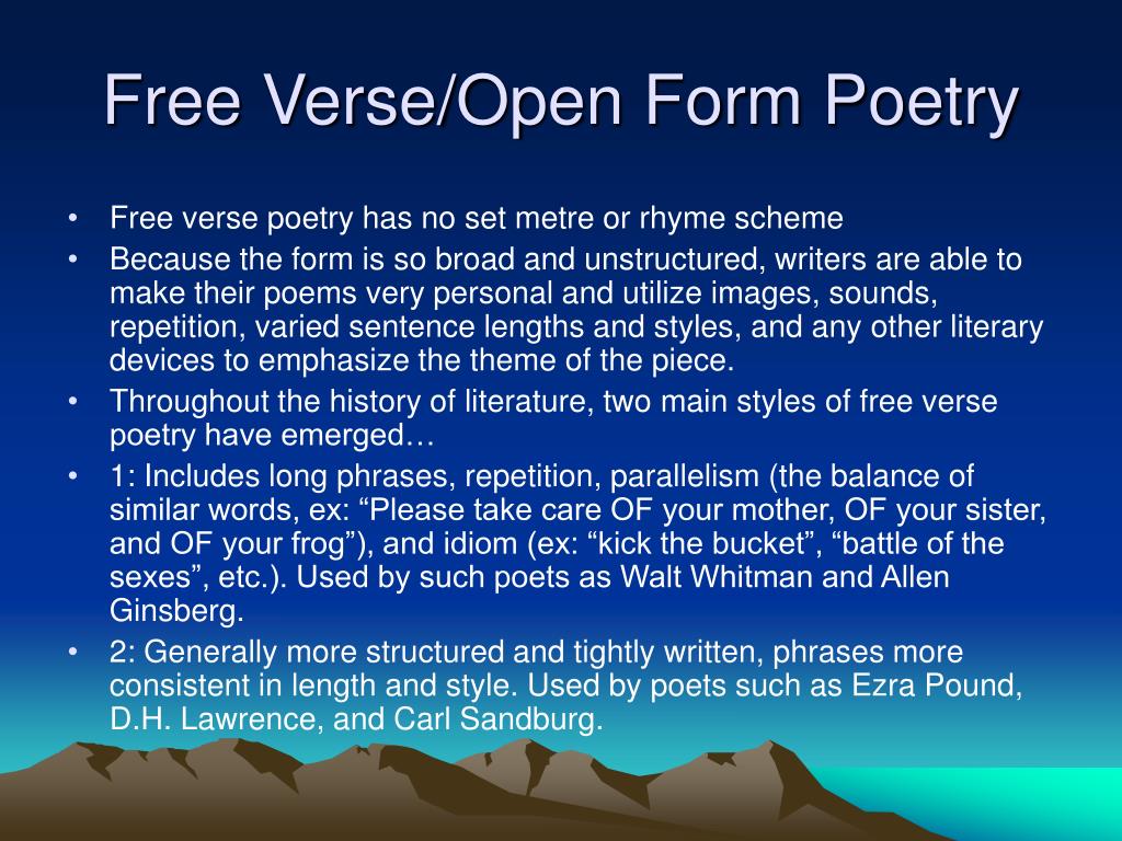 PPT - Free Verse Poetry: Carl Sandburg Samantha Kelly PowerPoint ...