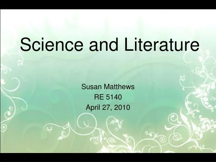 PPT - Science and Literature PowerPoint Presentation, free download ...