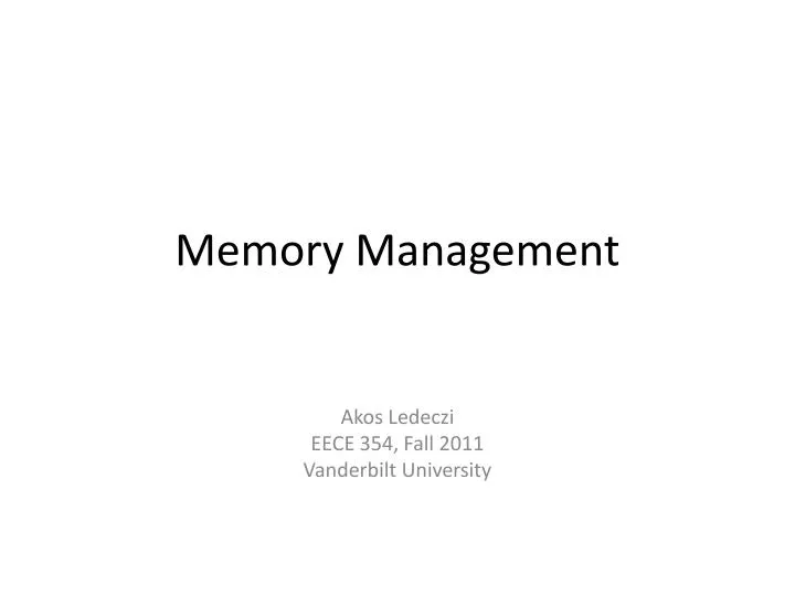 PPT - Memory Management PowerPoint Presentation, free download - ID:3936179