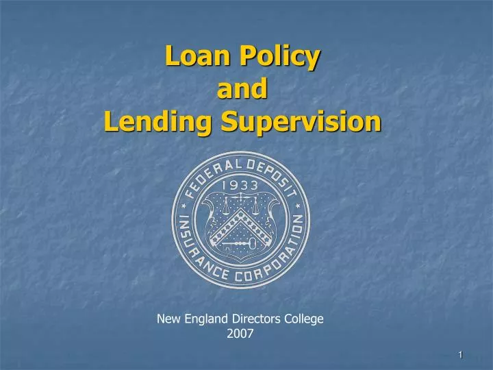 PPT - Loan Policy and Lending Supervision PowerPoint Presentation, free ...