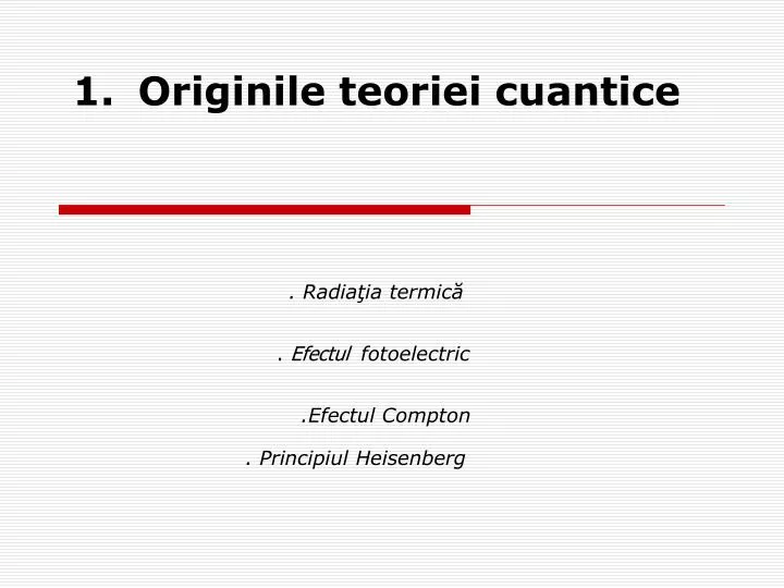 PPT - Originile teoriei cuantice PowerPoint Presentation, free download ...