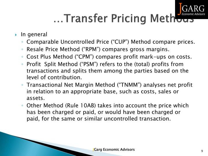 PPT - Transfer Pricing Methods PowerPoint Presentation - ID:3939668