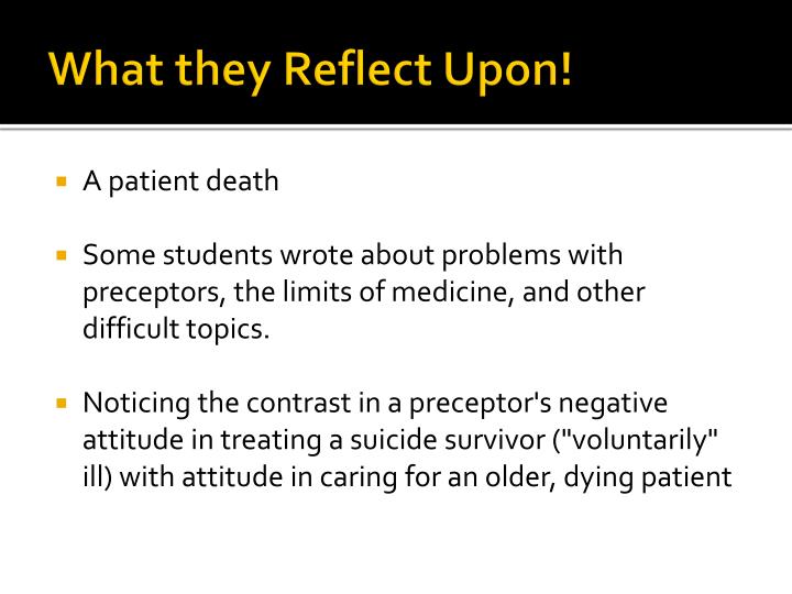PPT - Reflection in medical education PowerPoint Presentation - ID:3940424