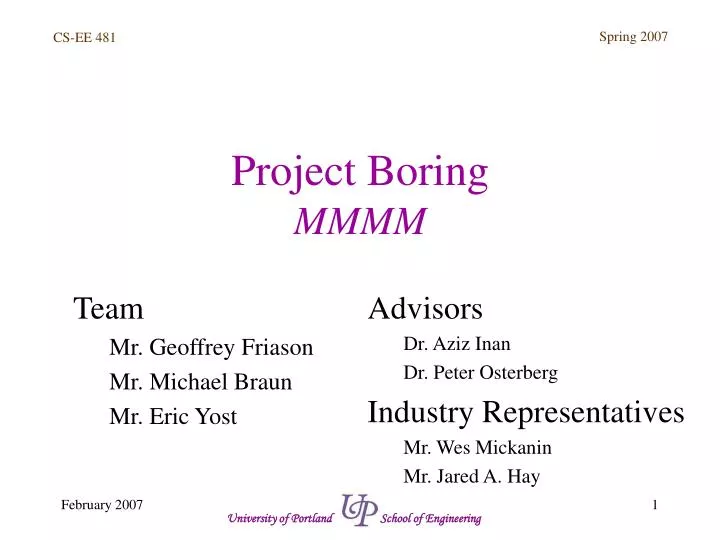 PPT - Project Boring MMMM PowerPoint Presentation, free download - ID ...