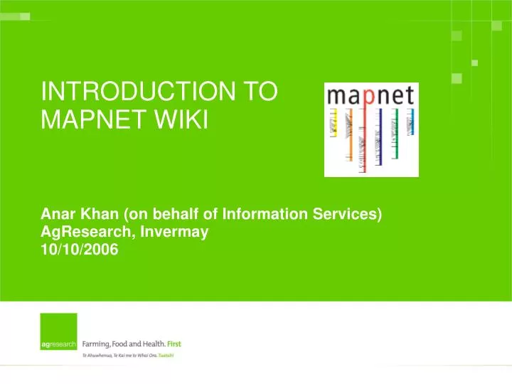 PPT - INTRODUCTION TO MAPNET WIKI PowerPoint Presentation, free ...