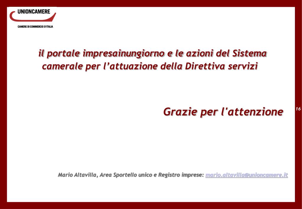 PPT - Mario Altavilla, Area Sportello unico e Registro imprese: mario ...
