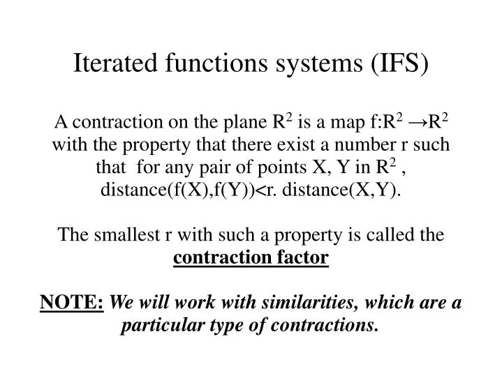 PPT - Iterated functions systems (IFS) PowerPoint Presentation, free ...