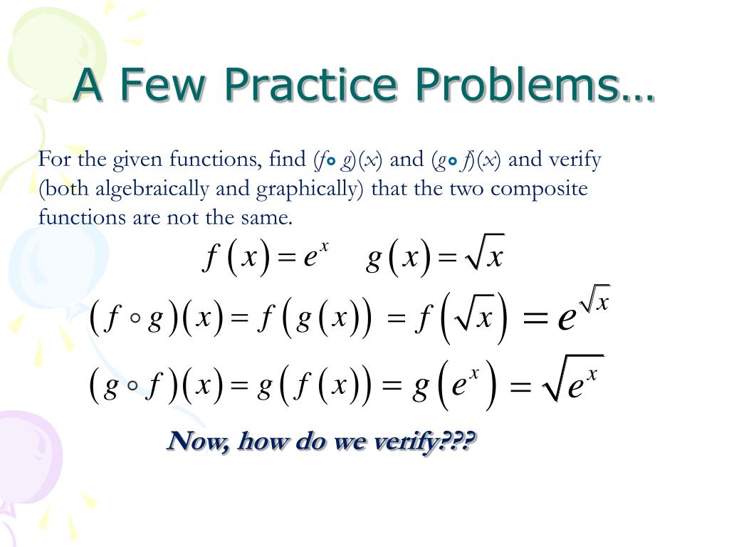 Ppt Combining Functions Algebraically Composite Functions And