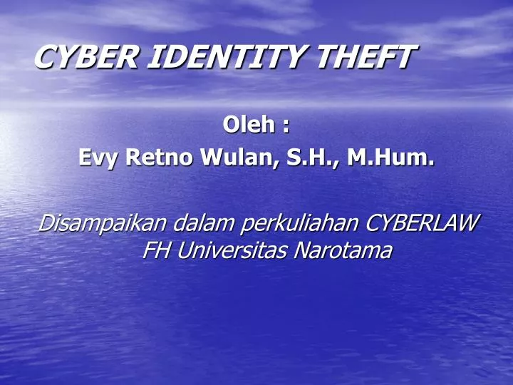 PPT - CYBER IDENTITY THEFT PowerPoint Presentation, free download - ID ...