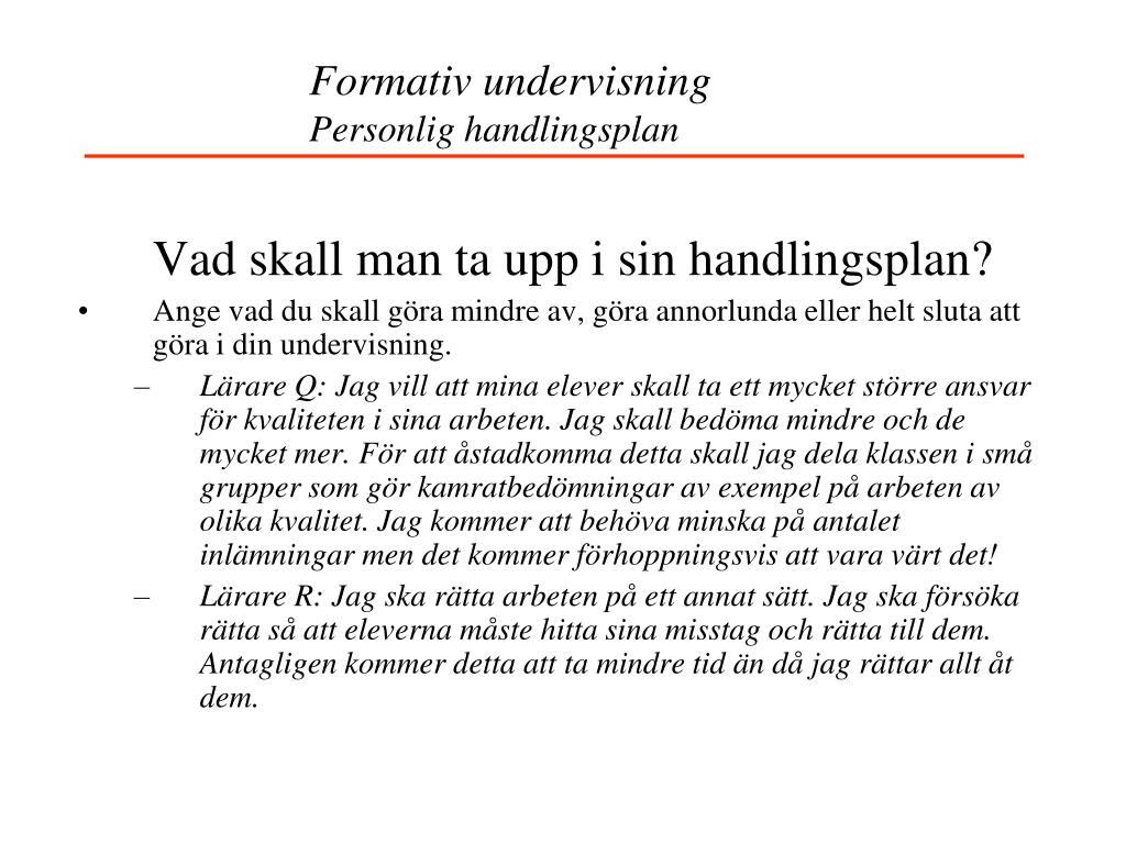 PPT - Syftet med en personlig handlingsplan Gör idéerna konkreta ...